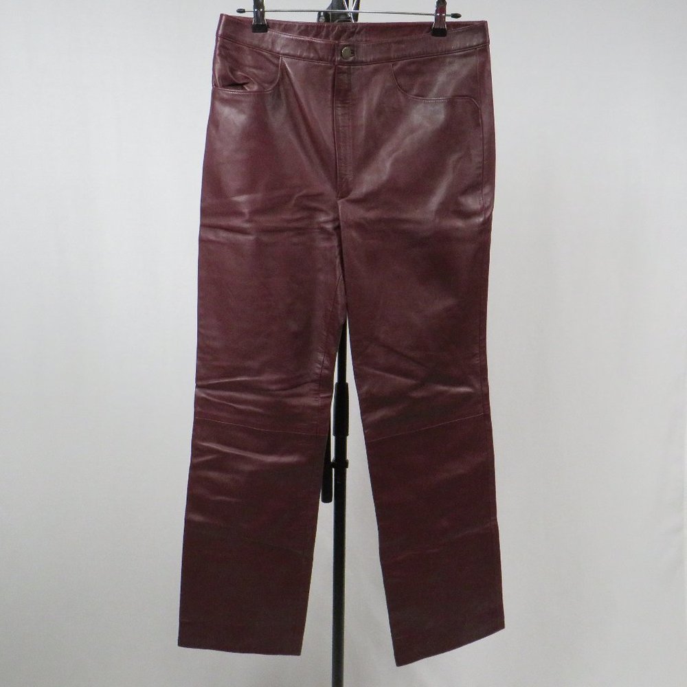 Burgundy Leather Pants - Gem